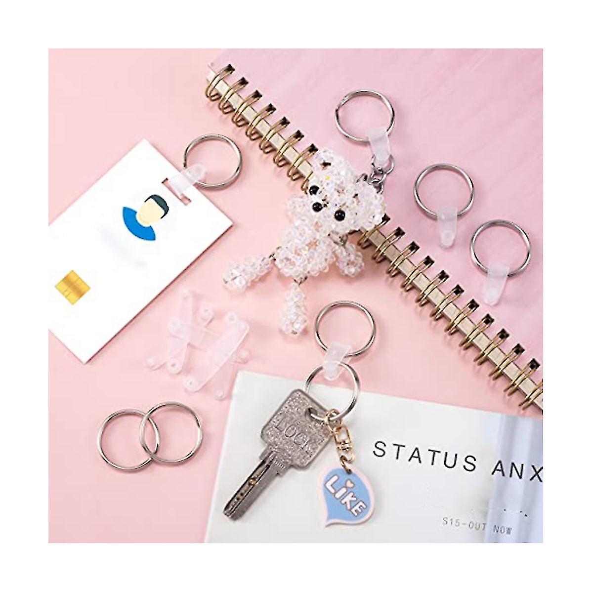 100 Sets Keychain Rings For Crafts, Round Split Key Rings, Metal ...