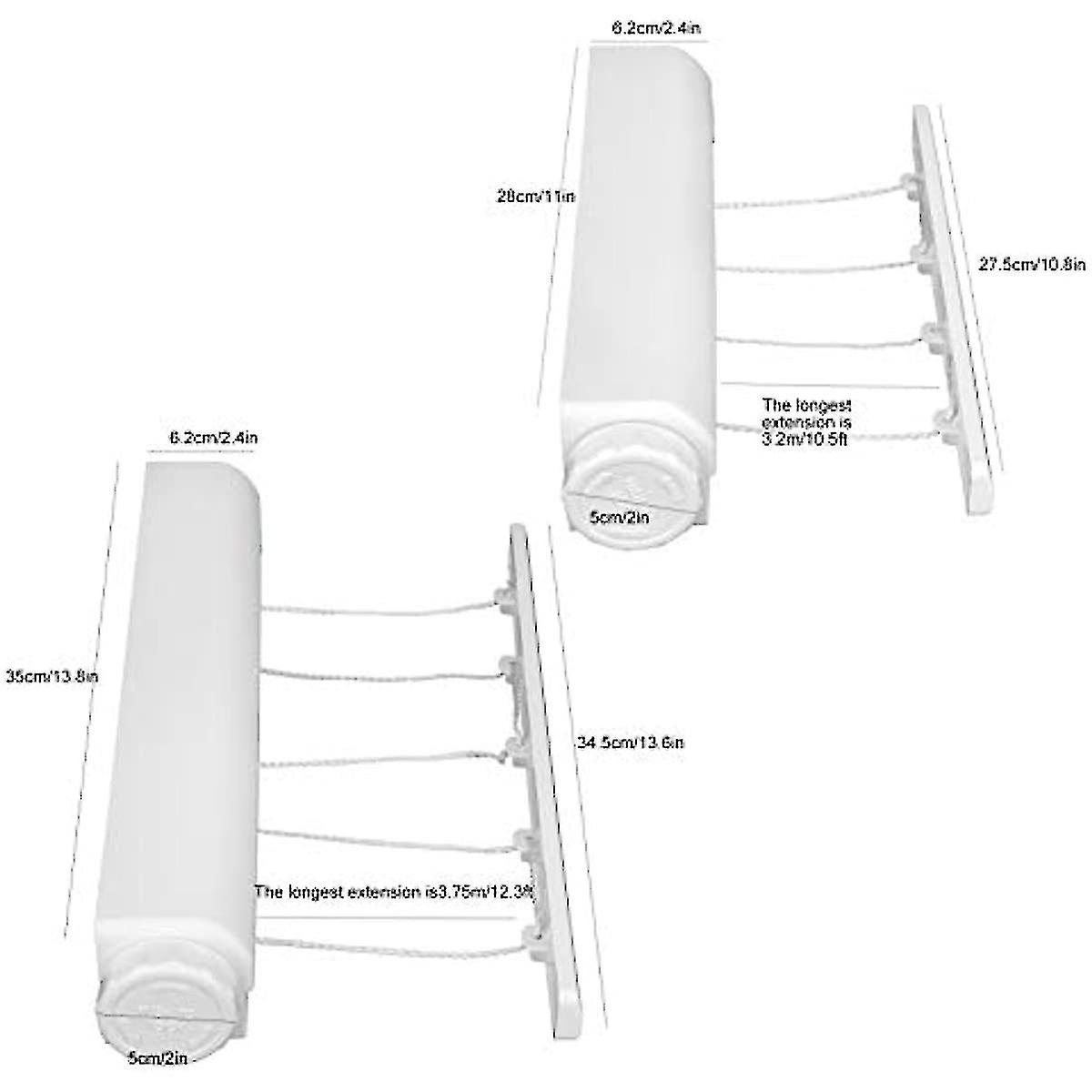 Retractable Clothesline Extendable Washing Line Rope Wall Mounted ...