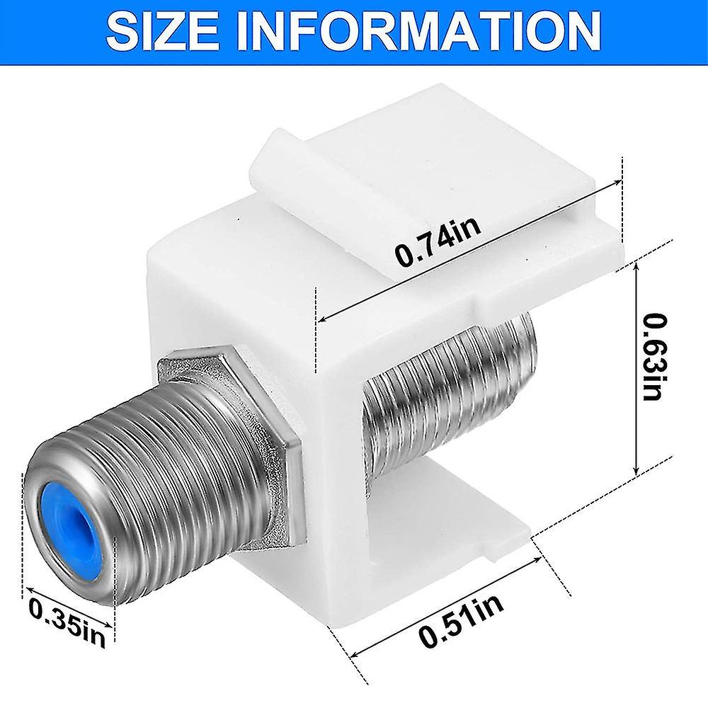10-pack Coax Jack Insert,f-type Rg6 Cable Extender Female To Female For ...