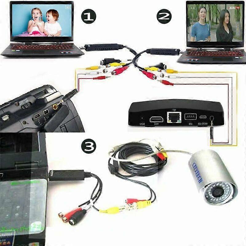 Video Capture Audio Video USB 2.0 Digital VHS Converter VCR Video Capture Acquisition Box VHS C ...