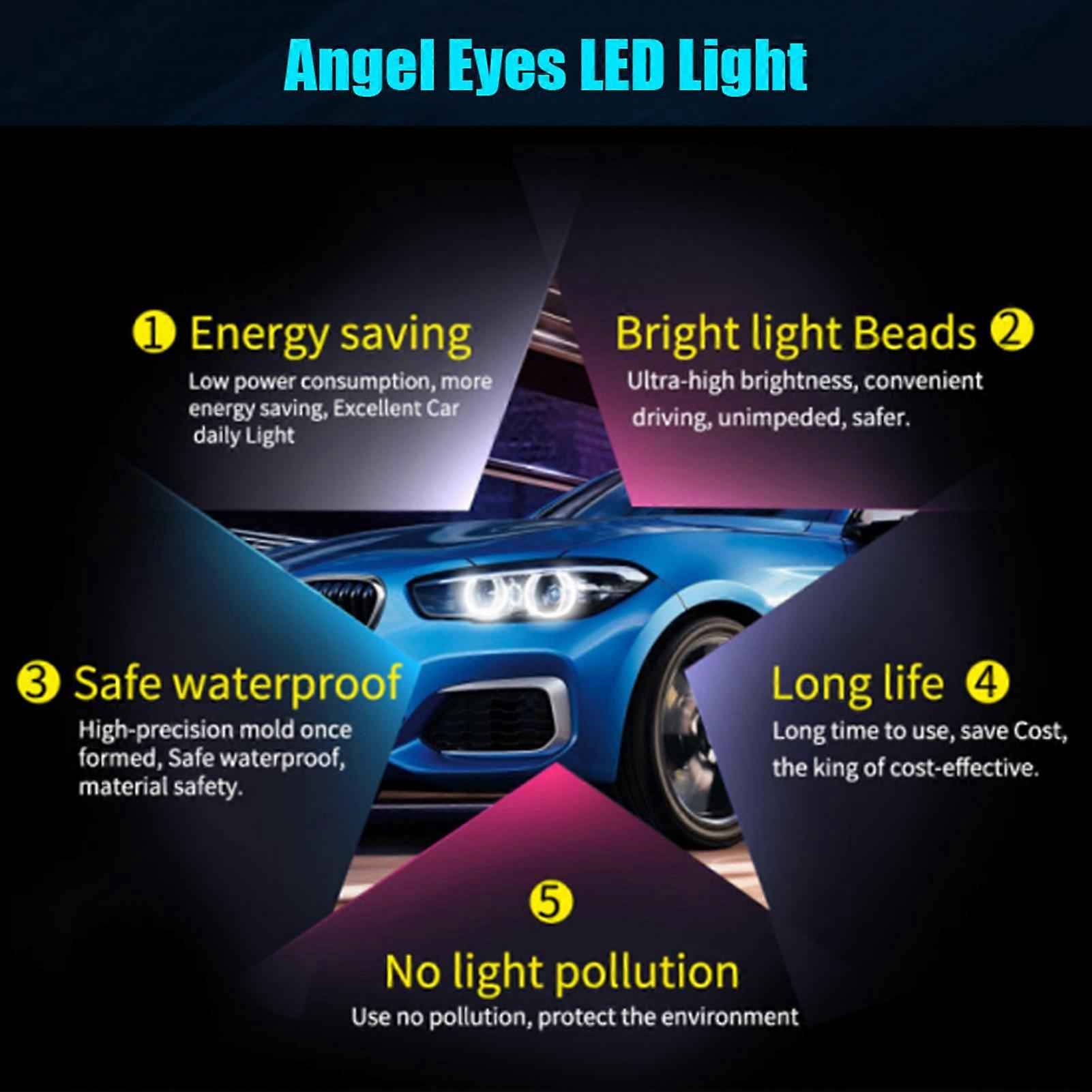 2pcs Car Bright 6000K 5W Angel Eyes LED Light Lamp for E60 E61 E39 E53 ...