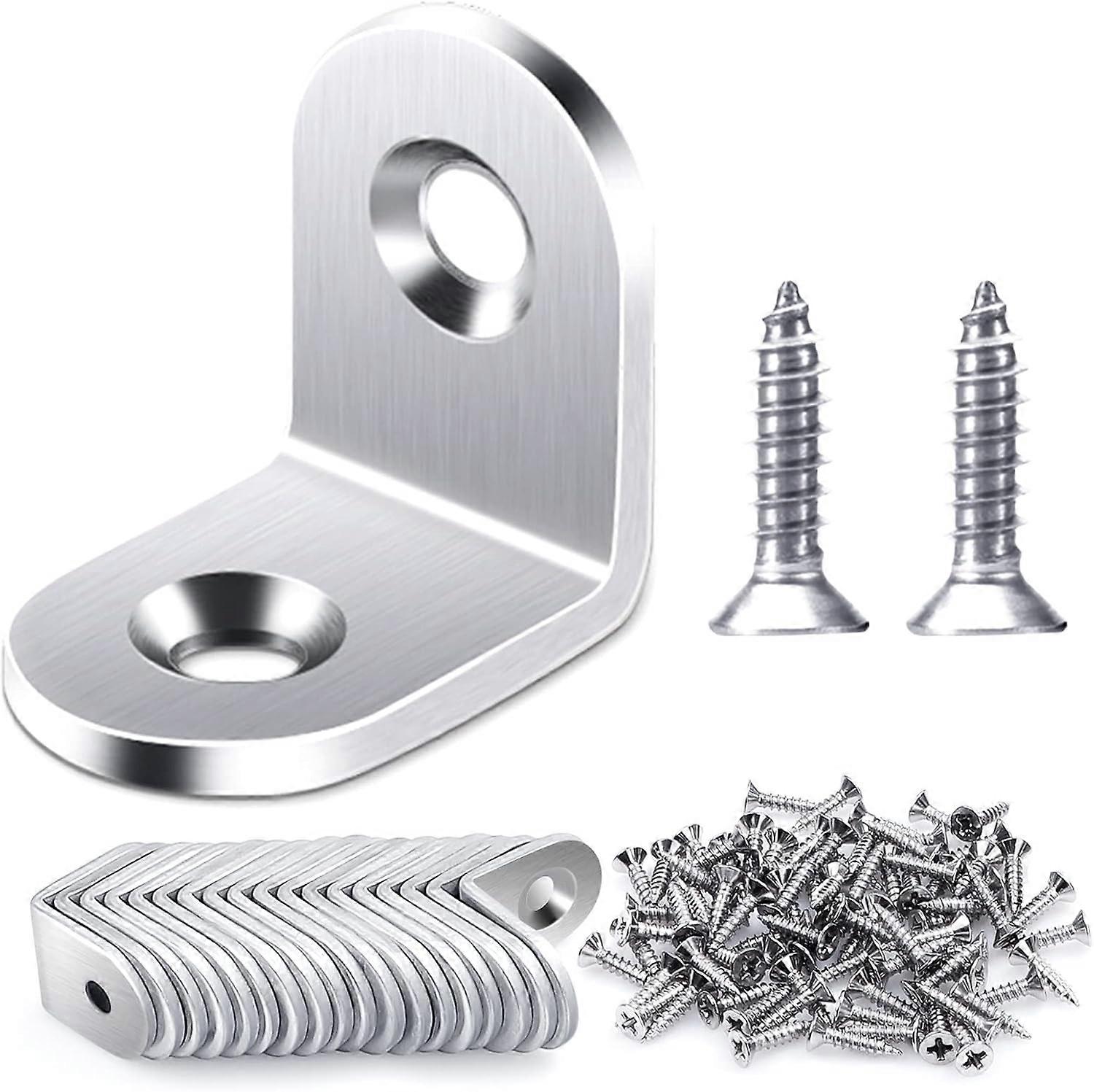 20 PCS 20x20mm Right Angle Support, Fixation Angle Stainless Steel 90 ...