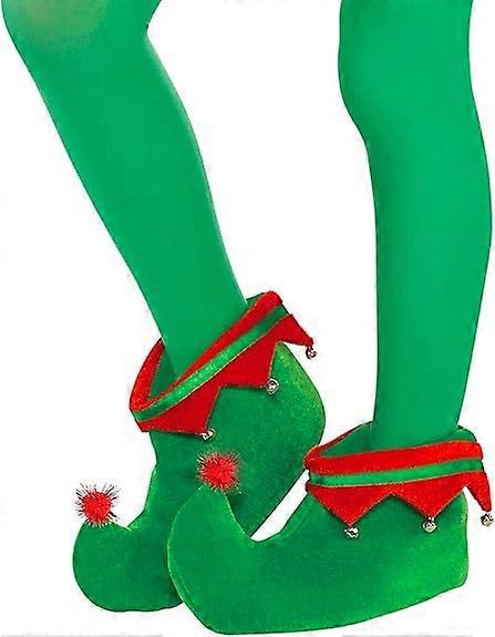 Red Green Elf Shoes Red and Green Velvet Holiday Elf Feet Slippers with ...