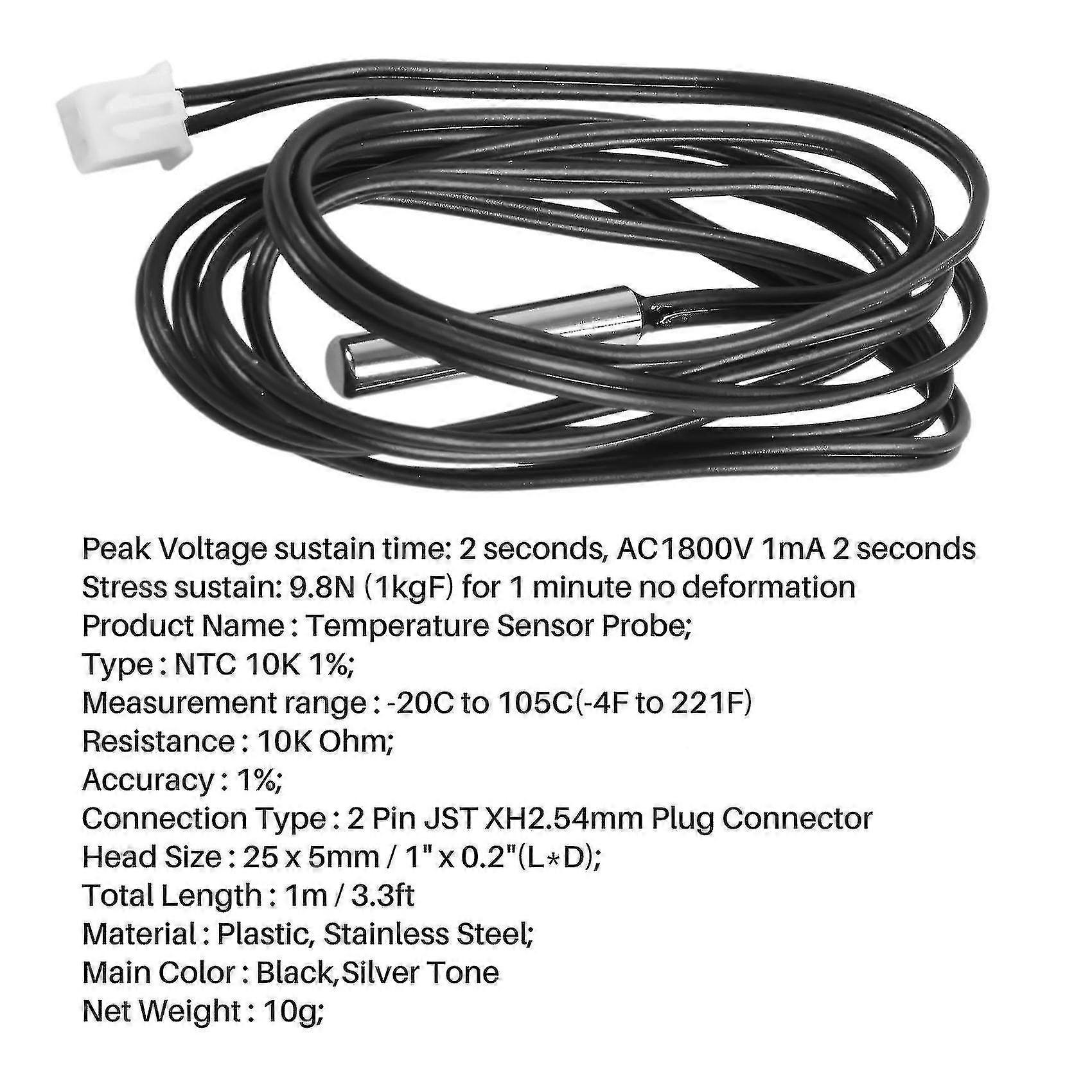 Ntc 10k Ohm Waterproof Digital Thermal Temperature Sensor Probe 1m ...