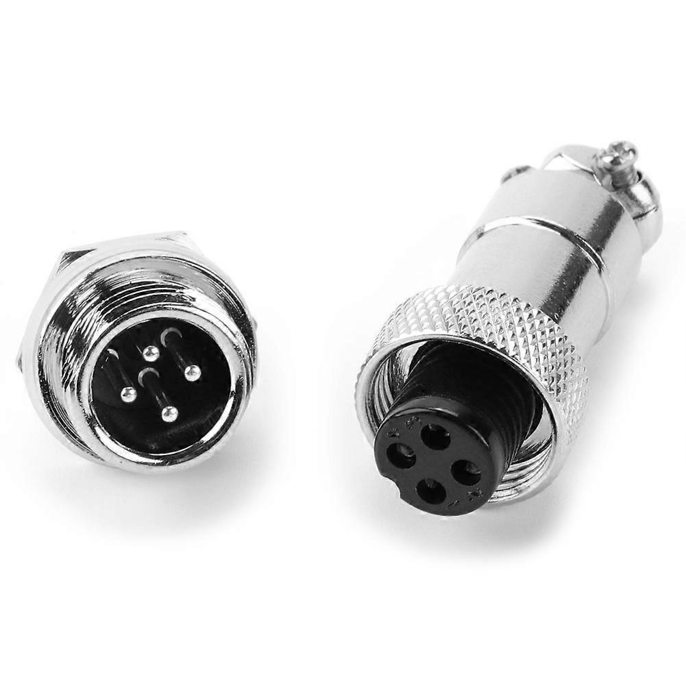 5 pcs/set GX12 4Pin Male / Female Panel Metal Aviation Plug Socket ...