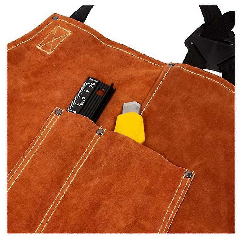 Welder Apron with Flame Retardant Heat Proof Leather Work Apron, Men's ...