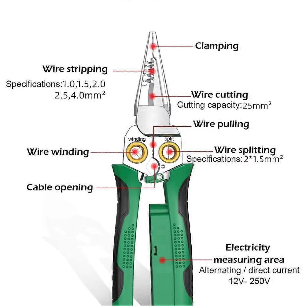 8/7 In 1 Wire Stripping Pliers Multifunction Electrician Cable Cutter ...
