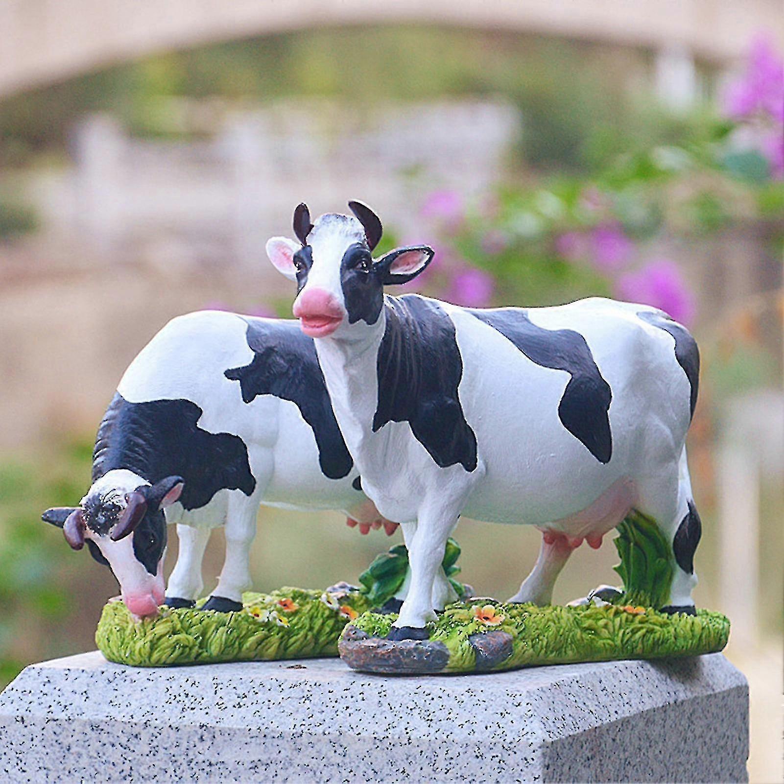 Garden Decoration Cute Decorative Resin Farm Cute Vintage Animal Cow ...