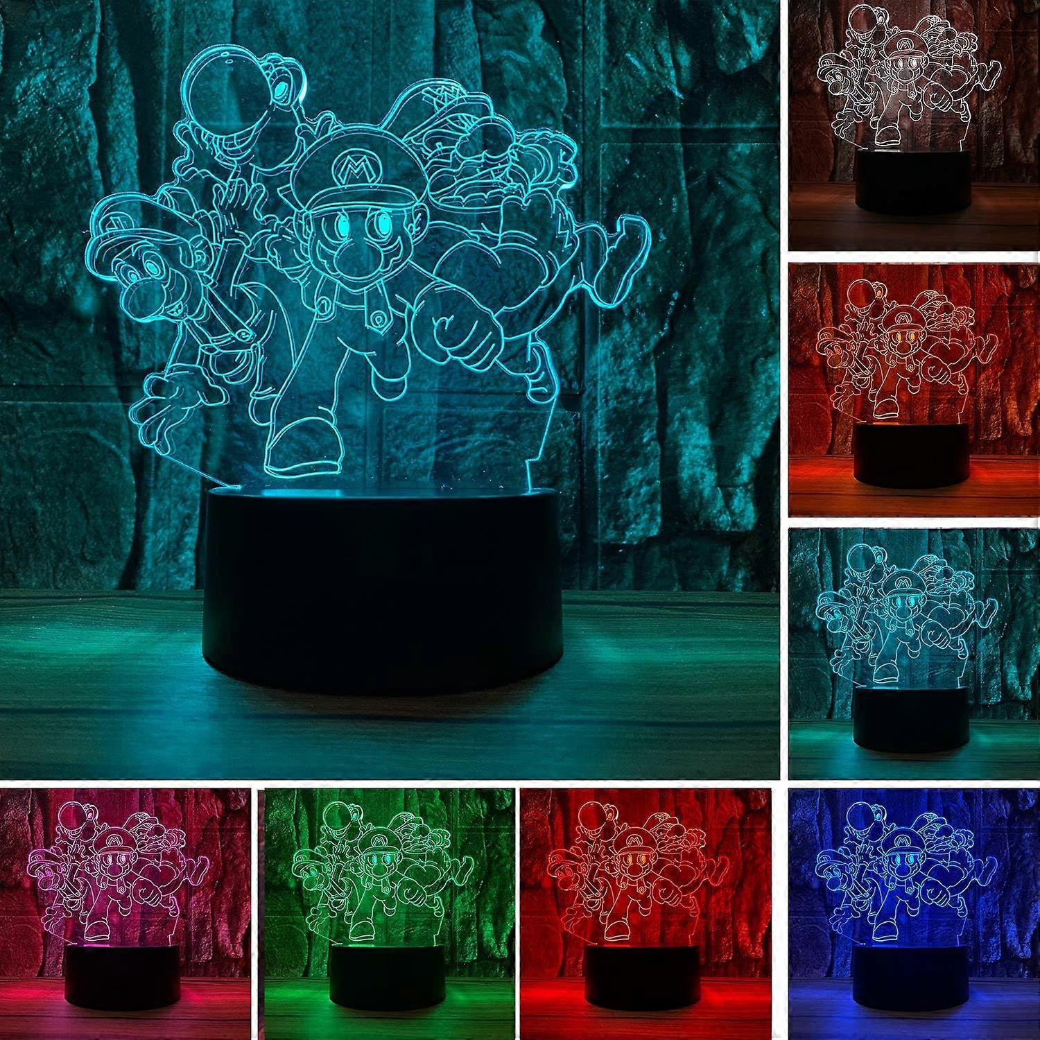 Cute Super Mario and Luigi Figurines Yoshi Mario Bros Anime Figure 3D ...