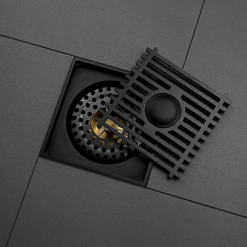 Black Brass 10 X 10 CM Shower Floor Drain Washroom Bathroom Invisible ...