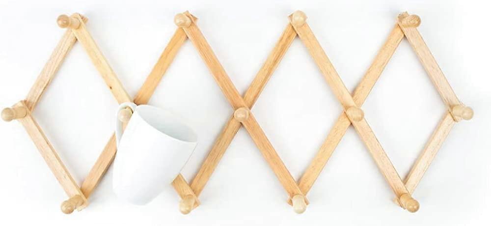 Expanding Beechwood Coffee Mug Wall Rack | Fruugo UK