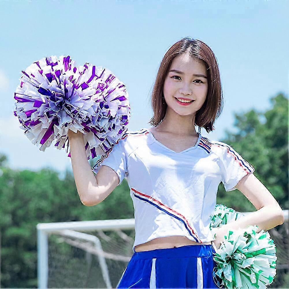 4PCS Metallic Cheerleading Pom Poms for Kids 12Inch Metallic Foil ...