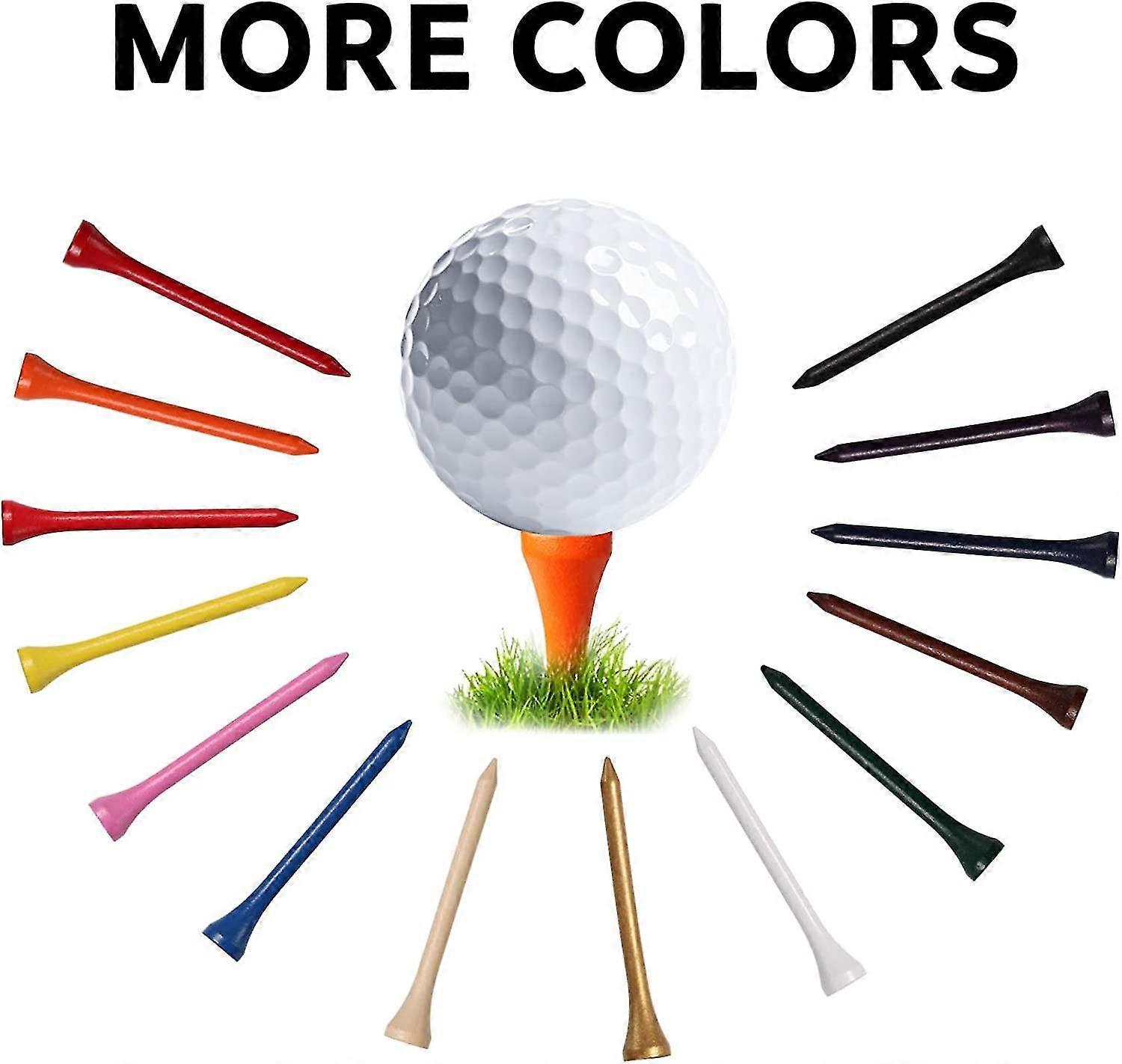 Golf Tees, 2 3/4 Inch, 70 Count, Professional Deluxe Wooden Golf Tee ...