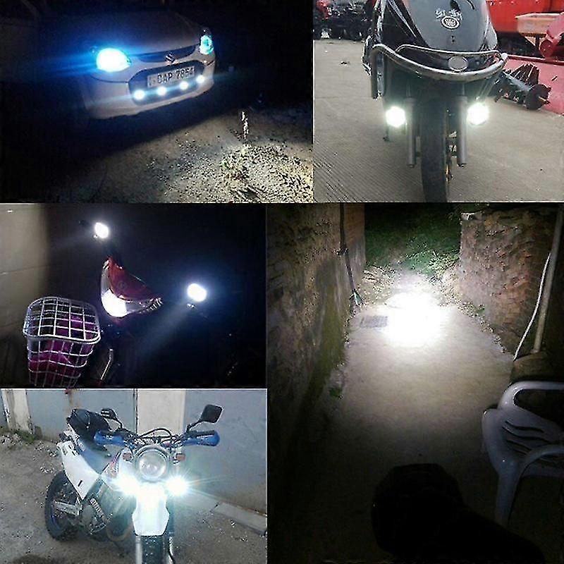 2pcs 6 Led Motorcycle Headlight High Bright Waterproof Spot Light ...
