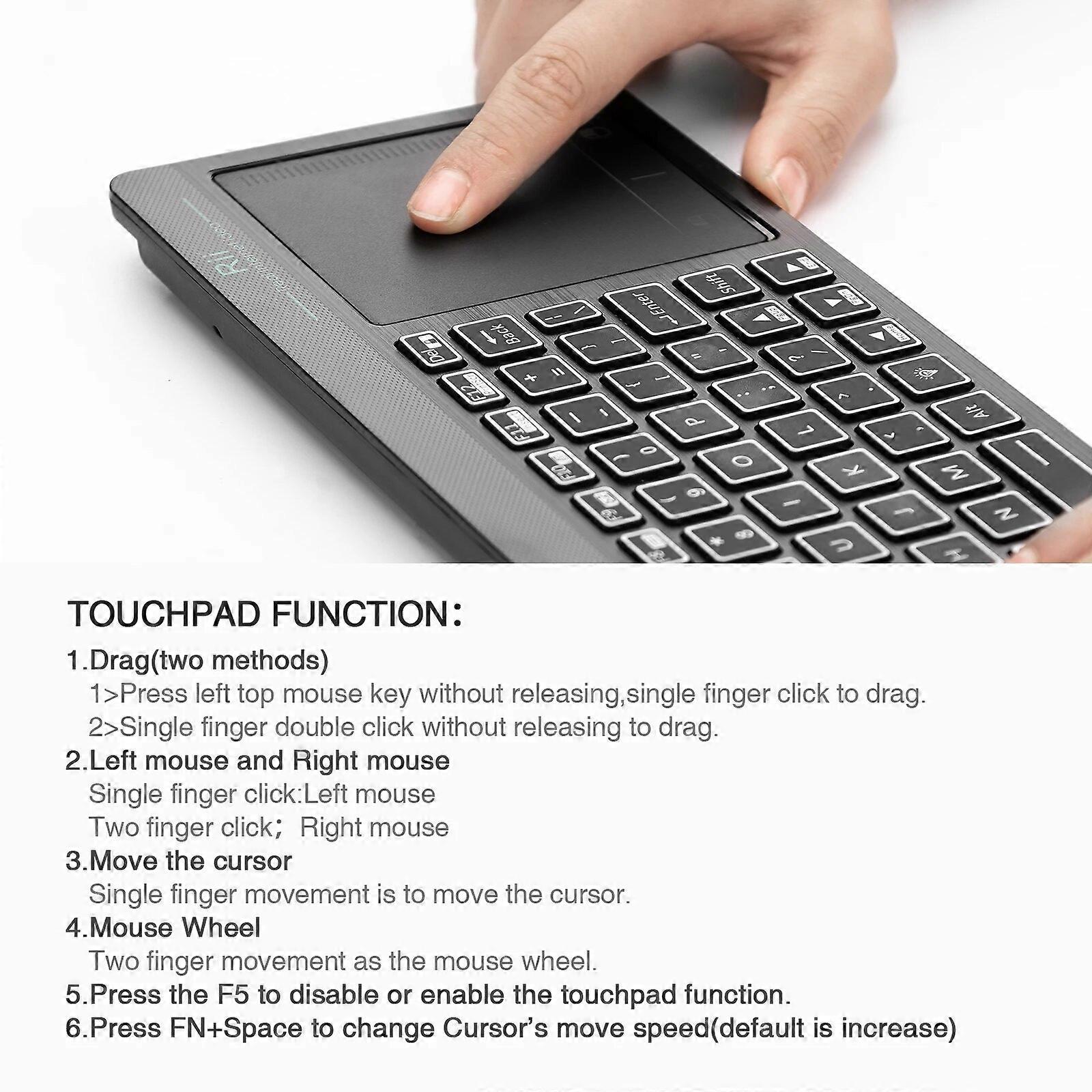 RII RT518S Bluetooth Wireless Mini Keyboard Multimedia 2-LED Color ...