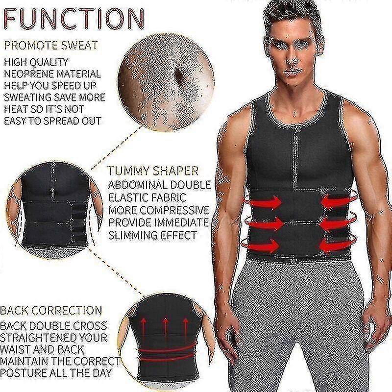 Men's Sport Neoprene Sauna Vest Posture Correct & Back Support | Fruugo UK