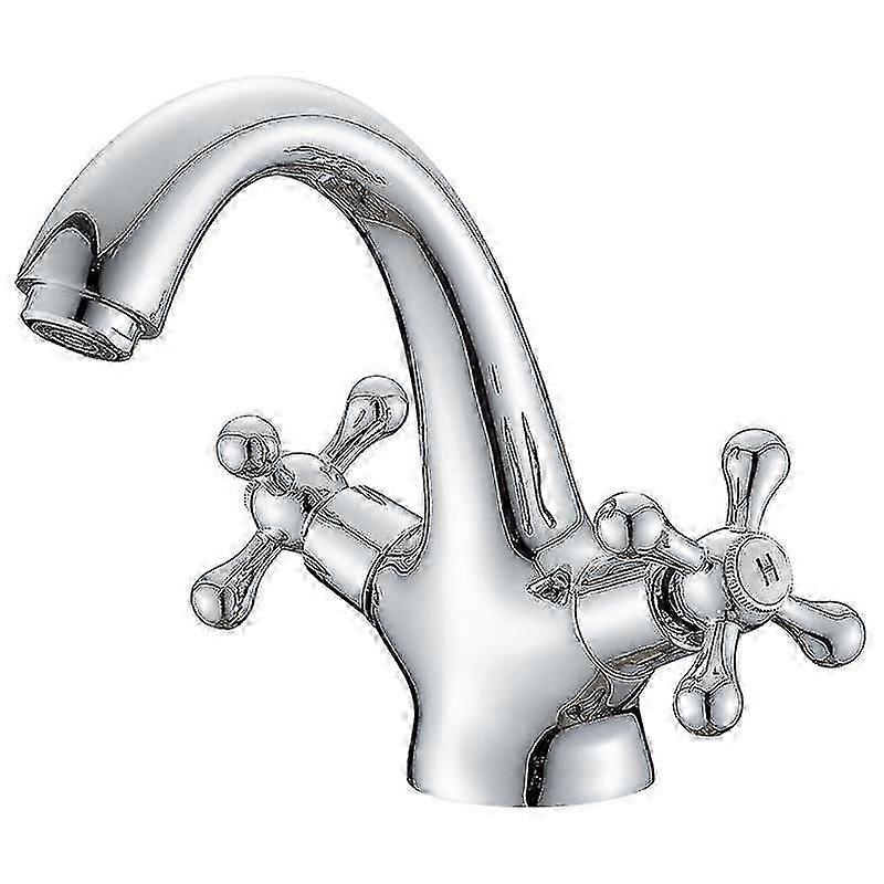 Traditional Victorian integrated basin mixer tap vintage chrome double ...