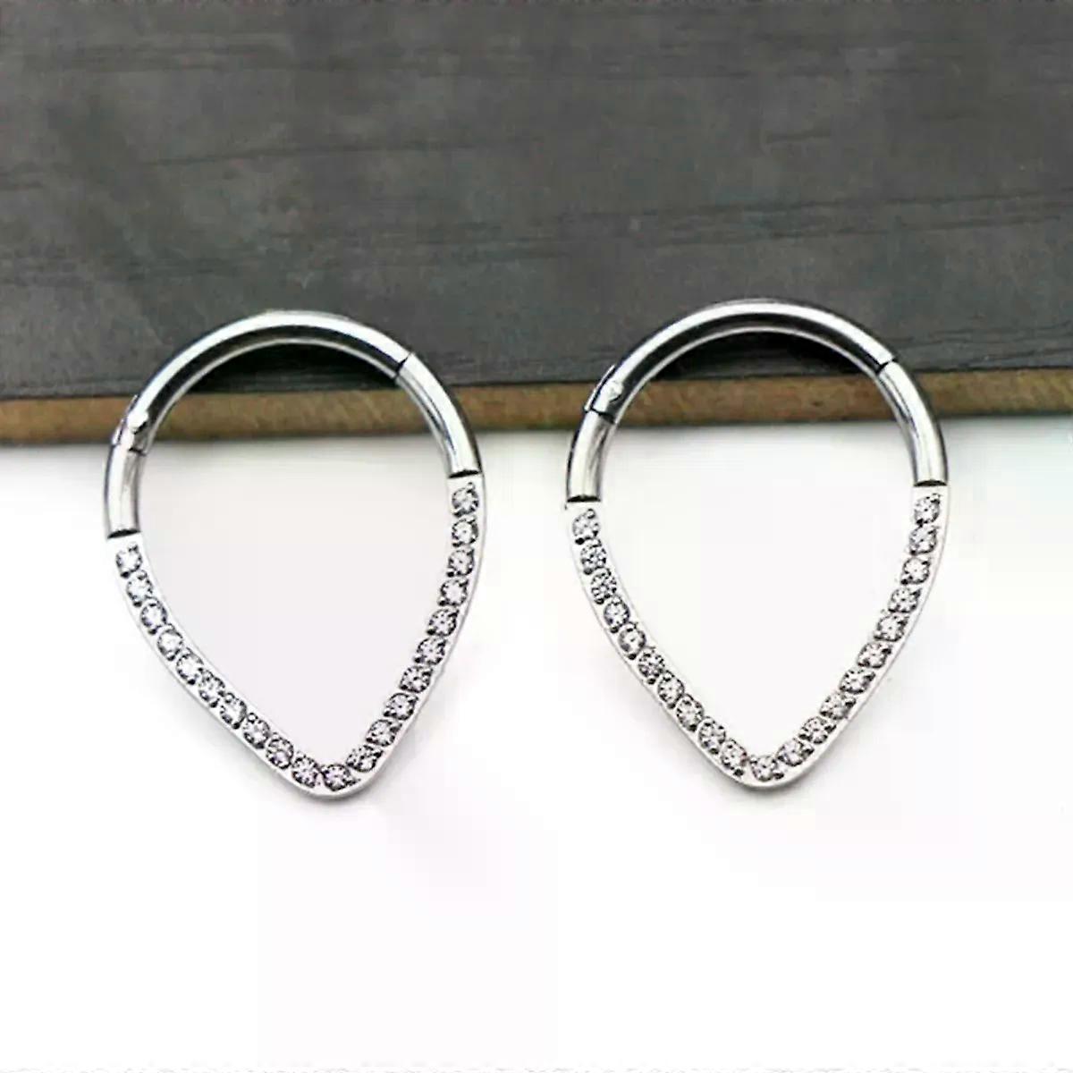 G23 Titanium Diamond Heart Septum Helix Piercing Ring Nose Ring Tragus ...