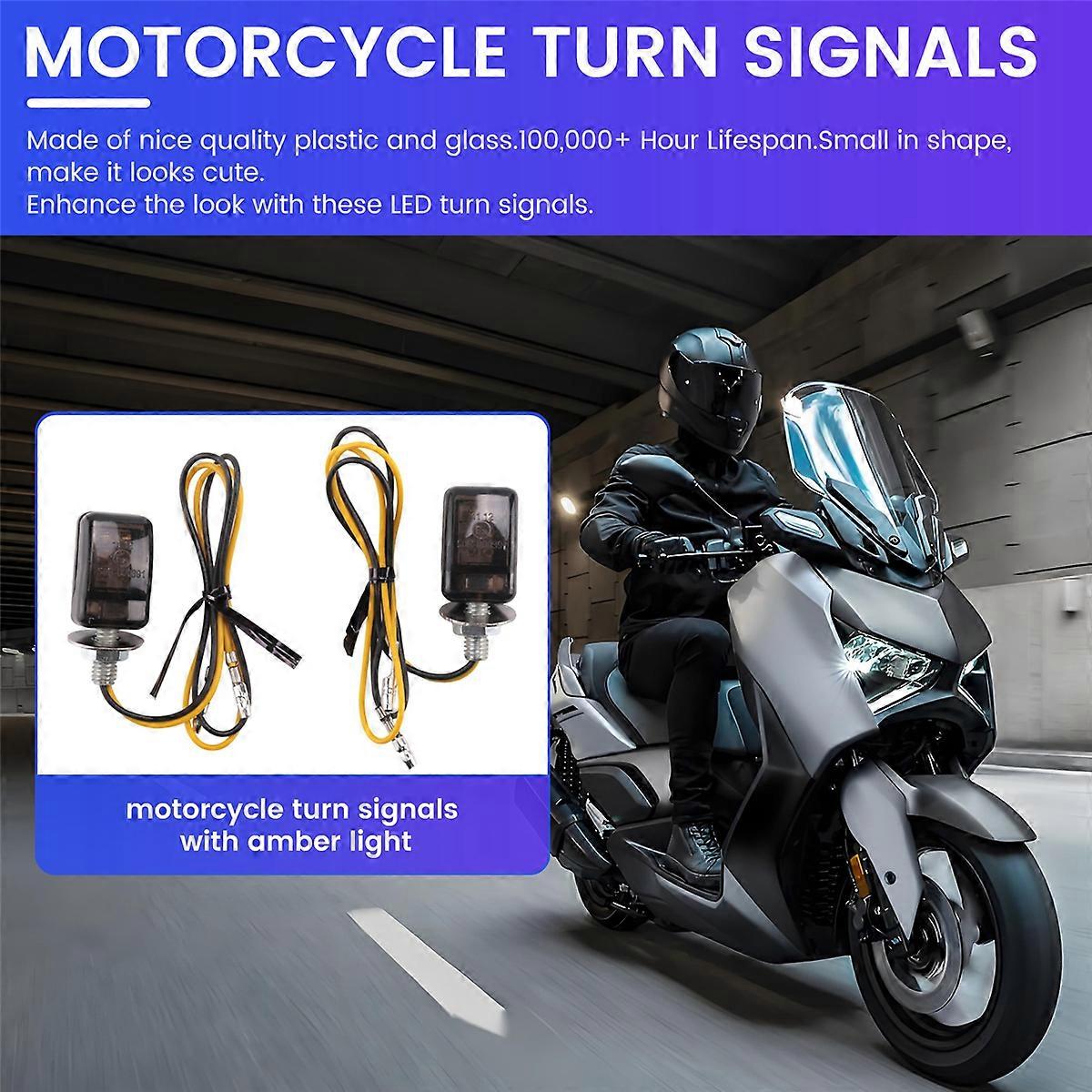 2Pcs Universal LED Black Mini Tiny Small Indicators Turn Signals ...