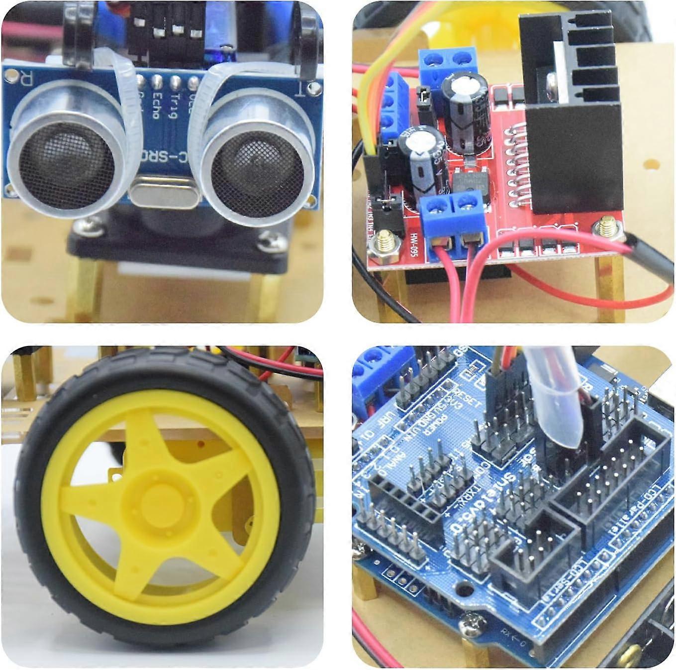 Smart Robot Car Chassis Kit Speed Encoder Battery Box 2WD Ultrasonic ...