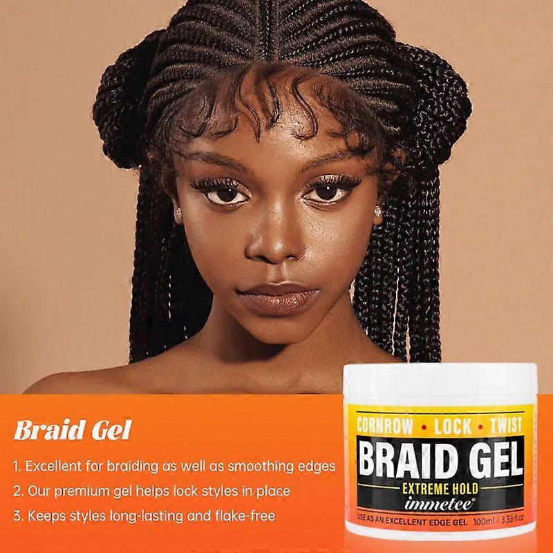 Strong Hold Braid Gel | Extreme Hold, High Shine | Frizz & Flake-Free ...