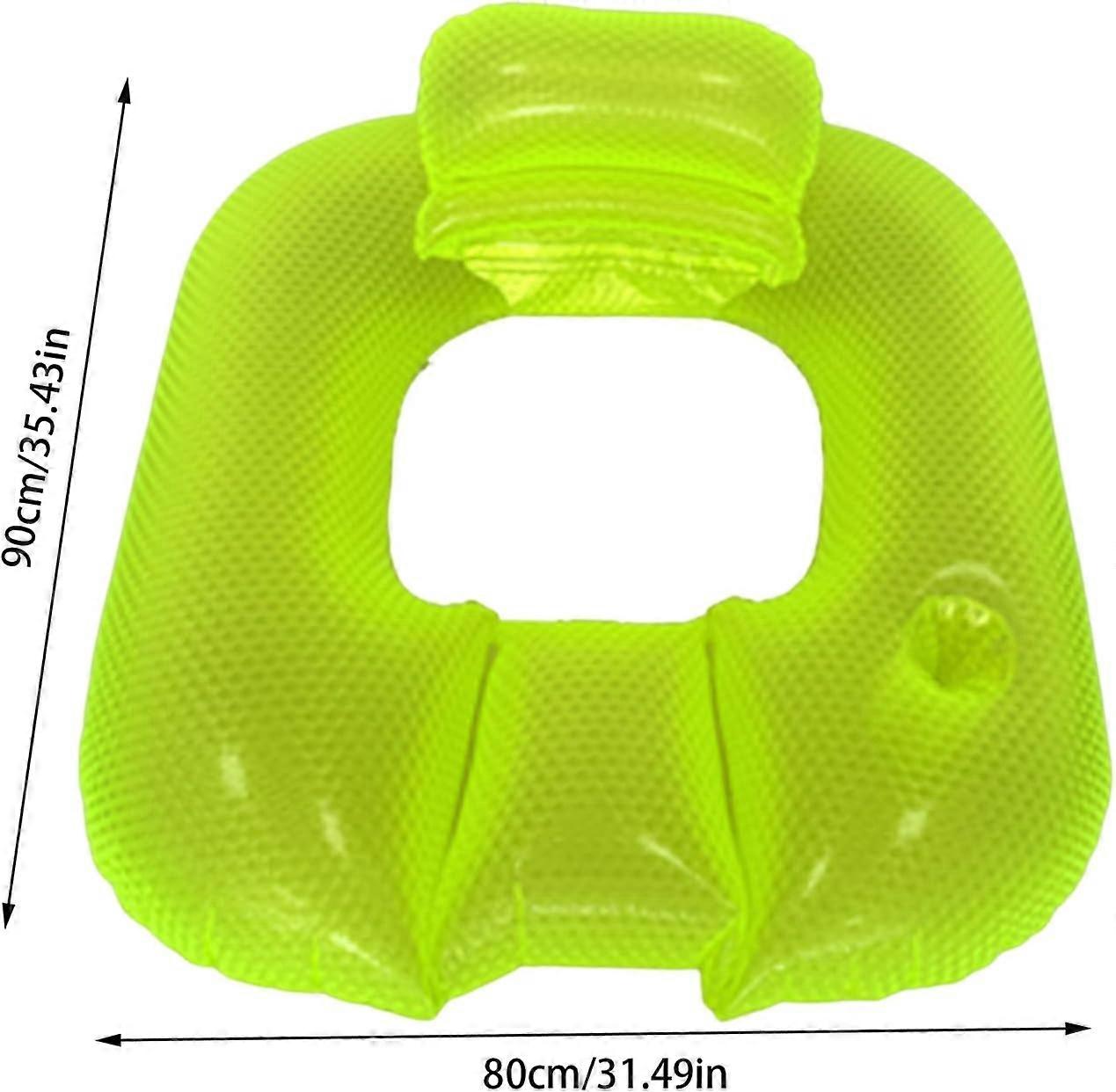 Pool Floats For Adults - Inflatable Pool Lounger, Green, With Cup ...