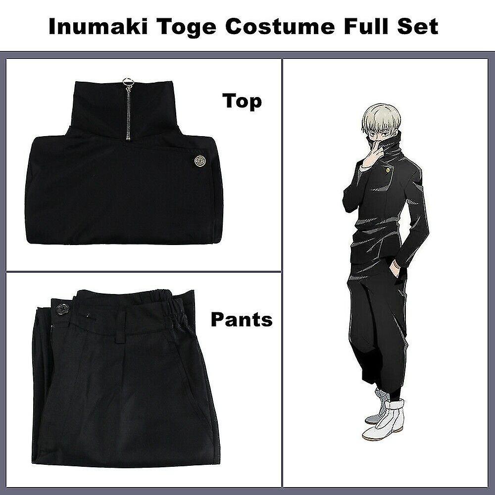 Black Anime Jujutsu Kaisen Inumaki Toge Cosplay Costume School Uniform ...