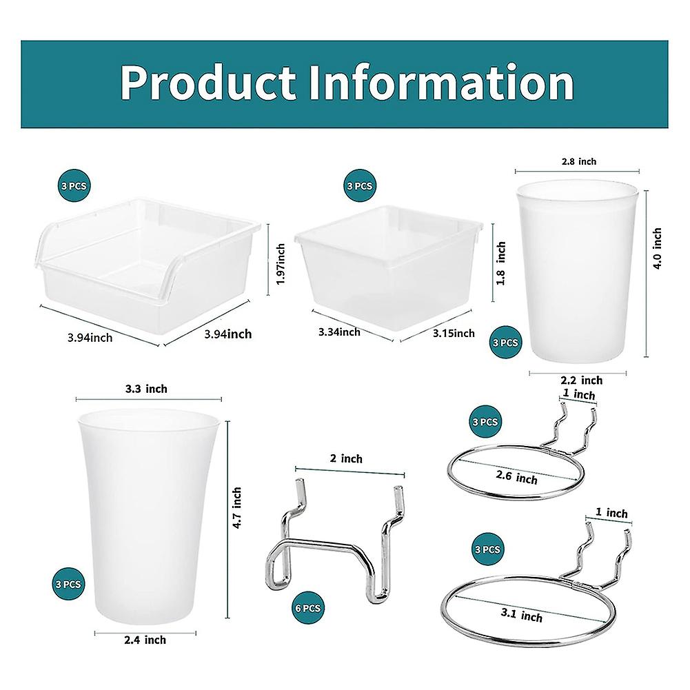 peg board bins peg board cups met haken & loop 12pack, peg board ...
