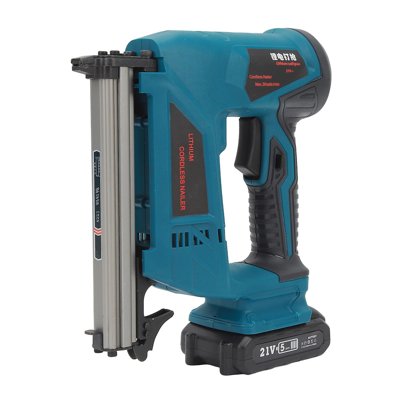 Electric Nail Gun Battery Powered Handheld Cordless Nailer For ...