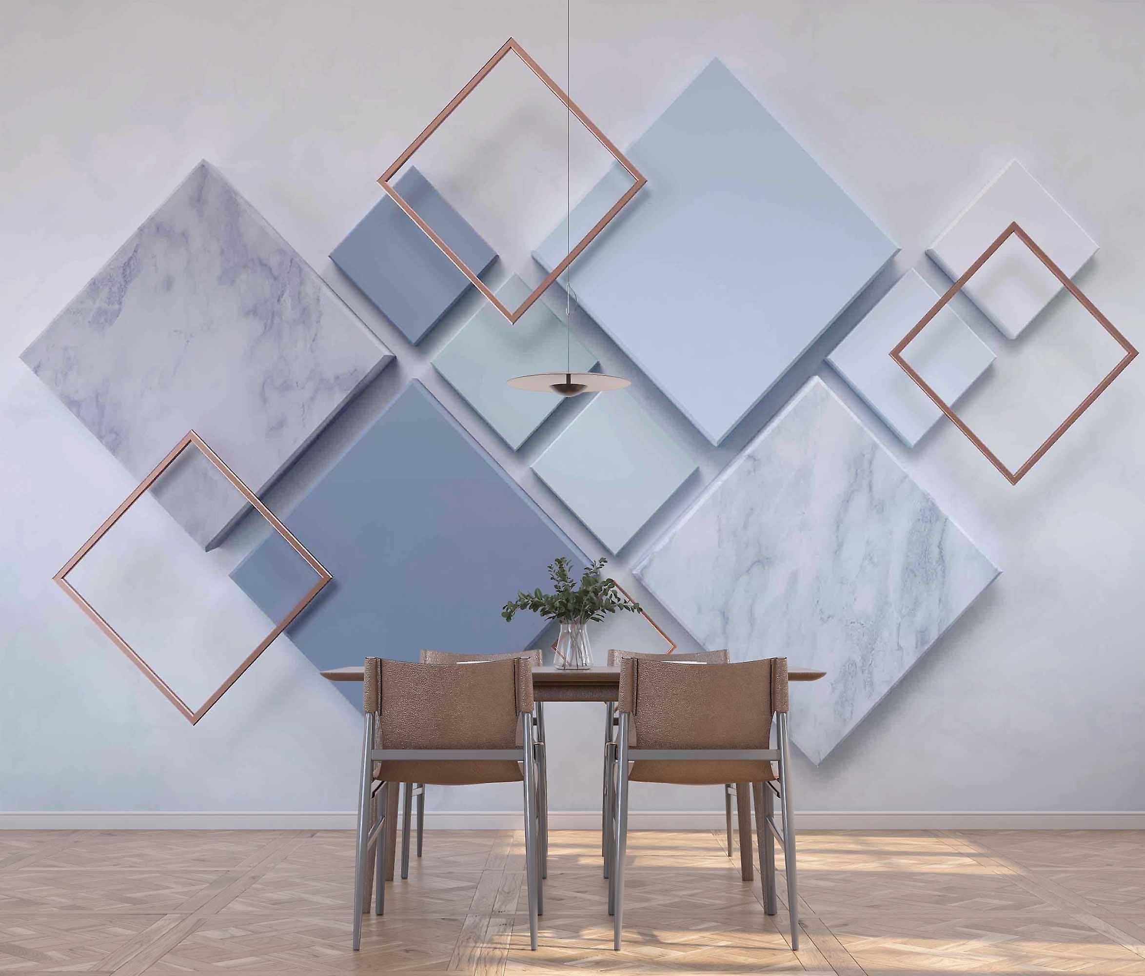 3D Abstract Geometric Square Marble Texture Wall Mural Wallpaper Gd ...