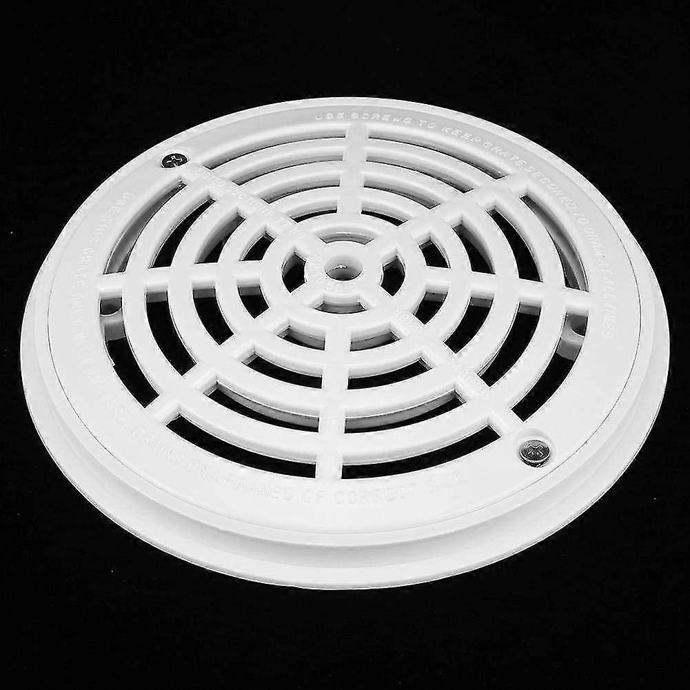 8Inch Pool Main Drain Cover the Top Grate Bottom Mounting Plates White ...