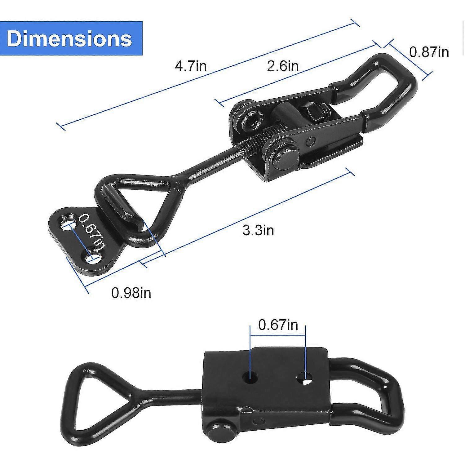 Black Toggle Latch Clips, 6 Pcs Heavy Duty Adjustable Toggle Clips ...