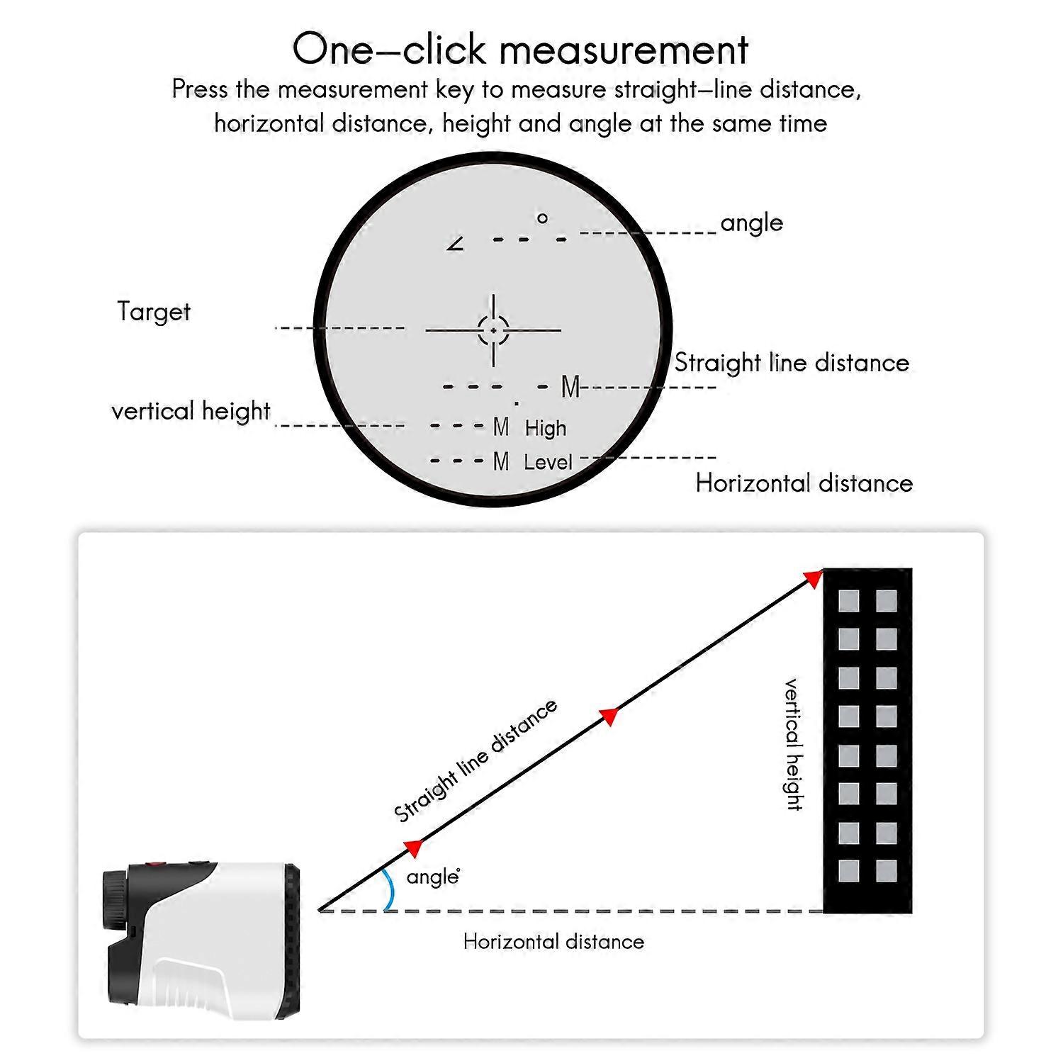 Golf Rangefinder 6X Rangefinder 450 Yards with Slope Adjustment Fast ...