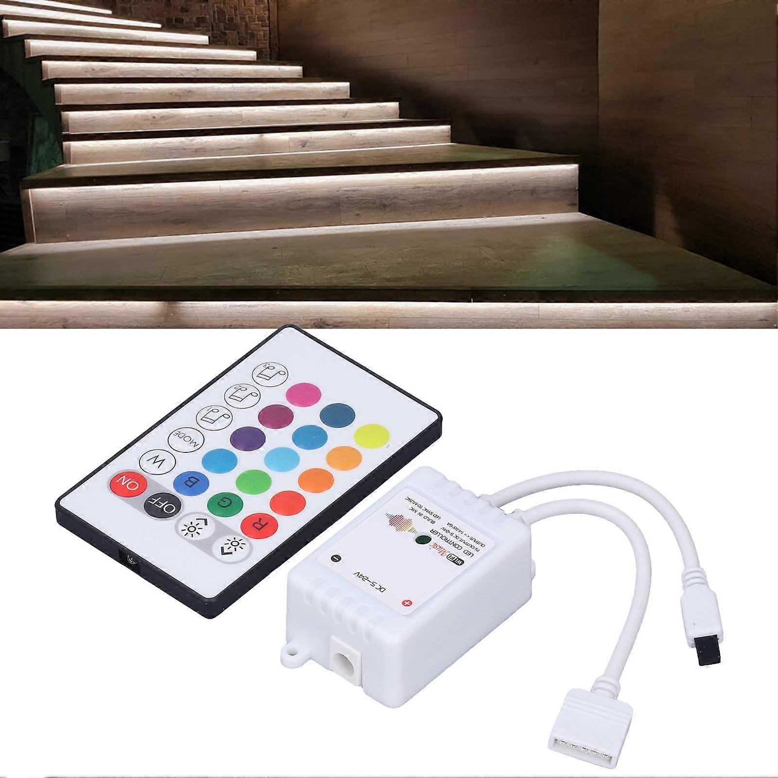 24 Keys Smart Led Remote Control Rgb Wireless Controller 16 Colors 4 ...