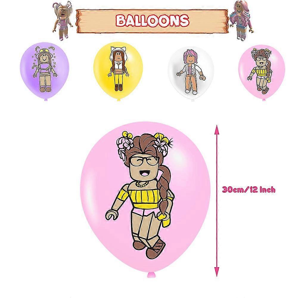 Pink Roblox Gaming Womens Girls Birthday Party Decorations Balloon ...
