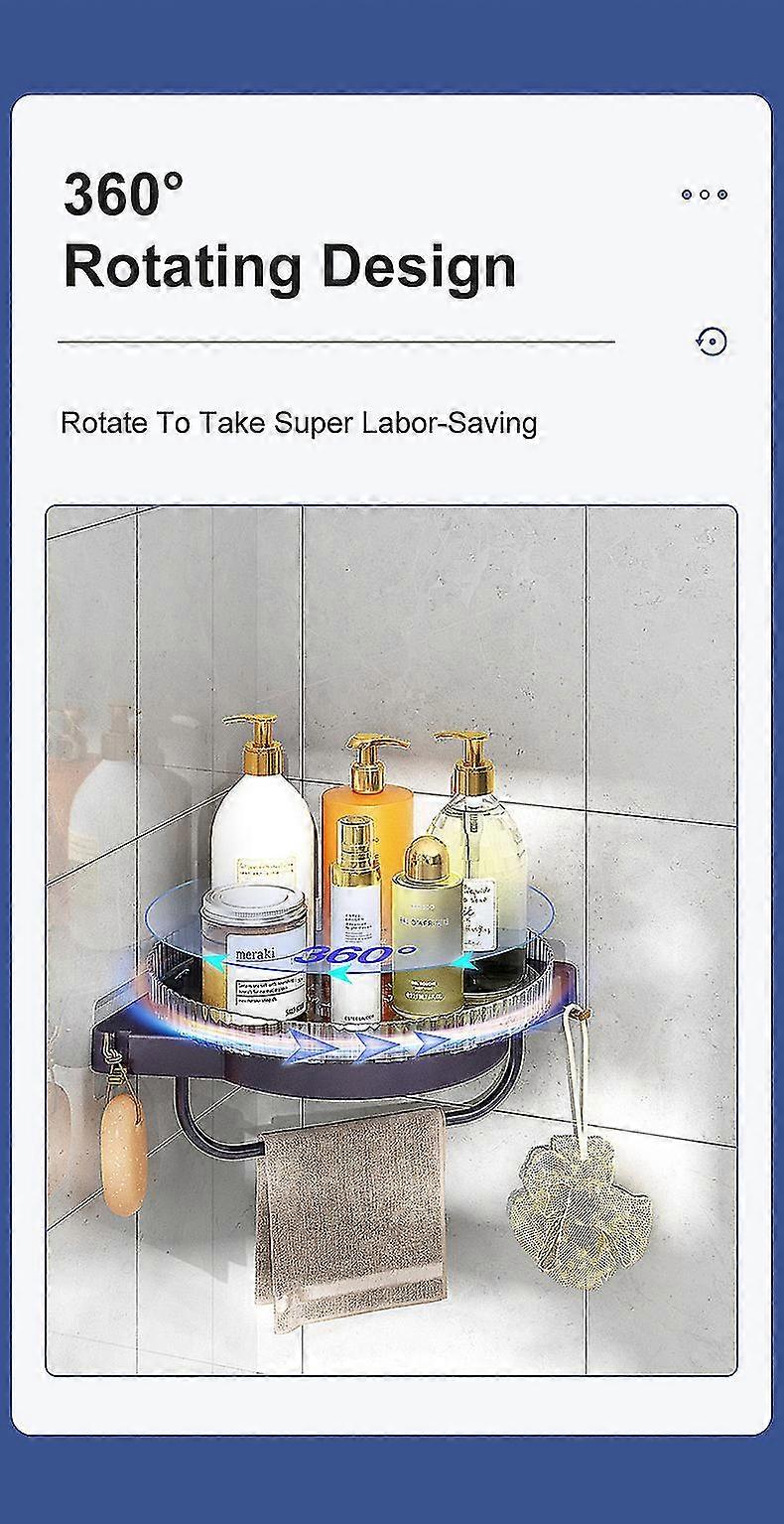 Corner Bathroom Rack Rotating Shelf Racks Bathroom Organizer Shelf ...