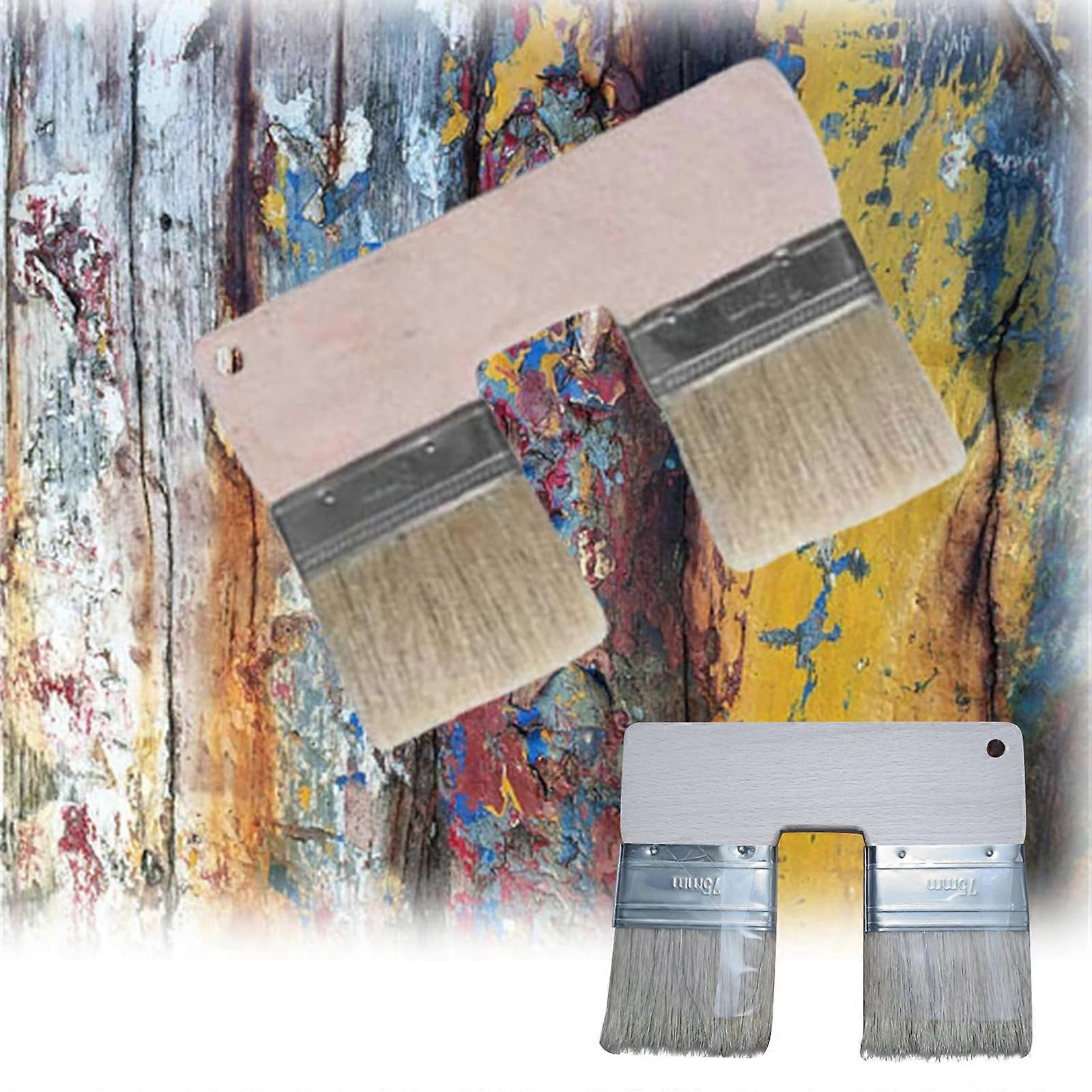 3 Pack Double Paint Brush, 3 Inch Double- Painting Brush, U Shaped ...