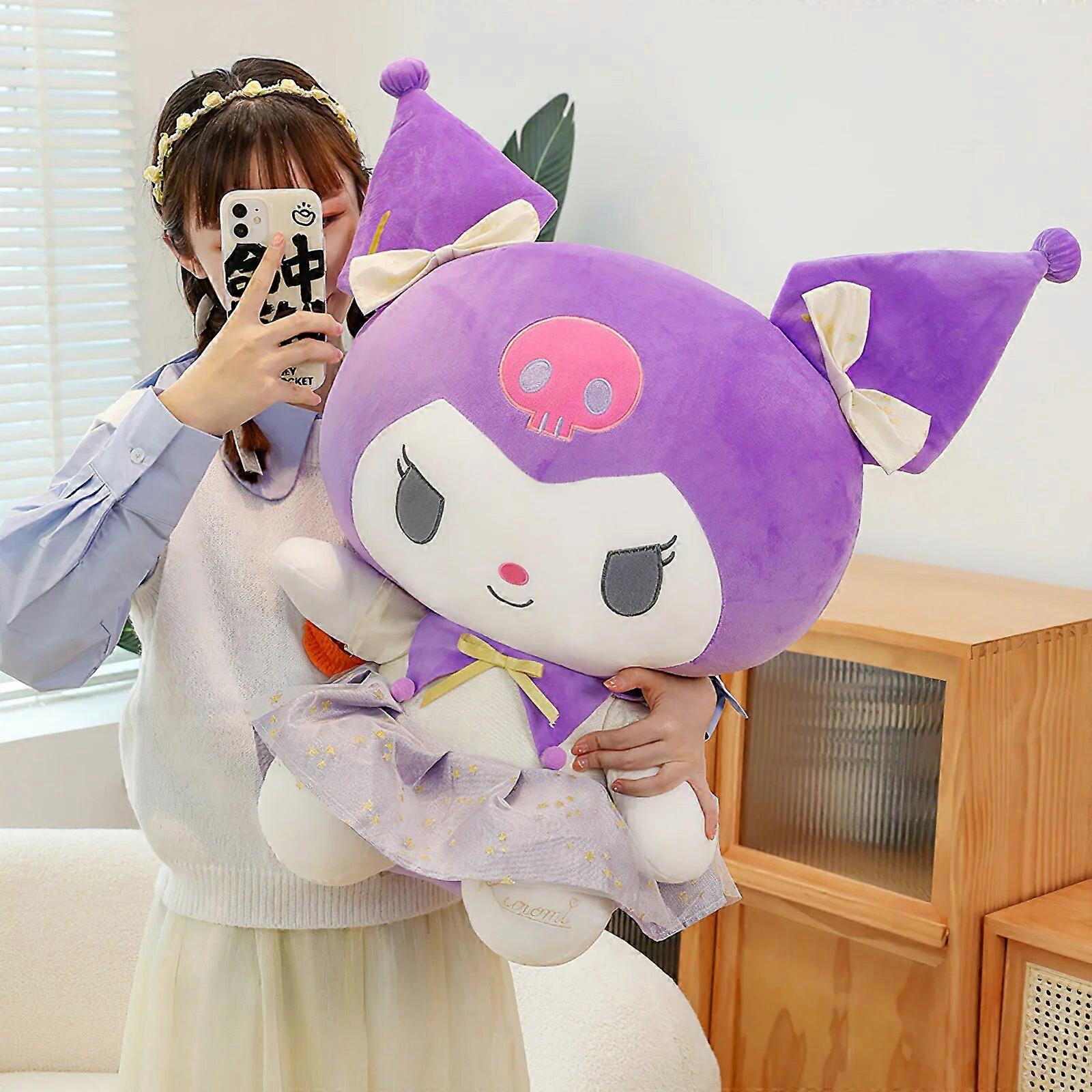 50cm Hello Kitty Melody Kuromi Plush Toy Big Kawaii KT Cat Plushies Soft Stuffed Rag Doll ...