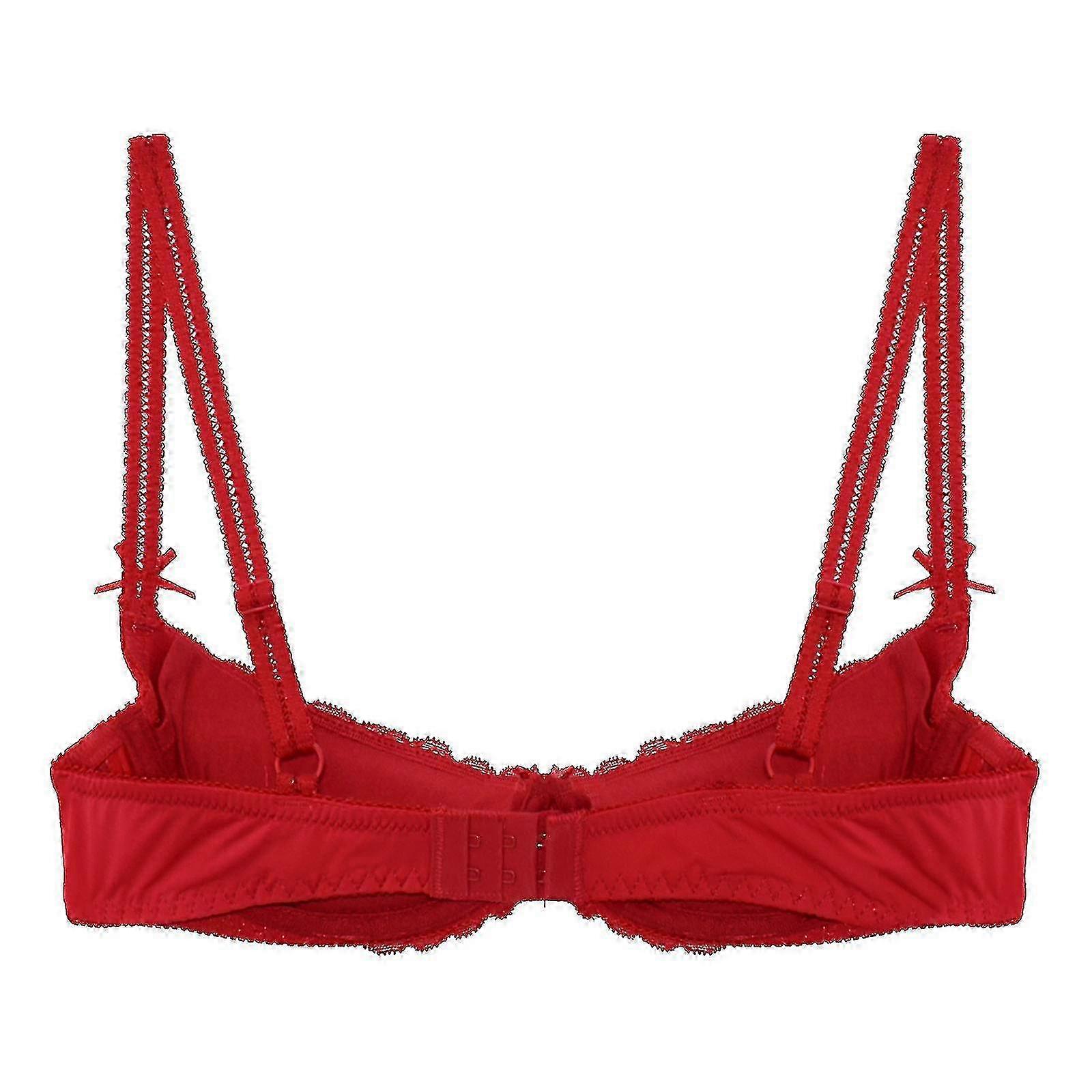 Womens Lingerie Open Chest Bras 1/2 Cup Push Up Underwire Lace Bra ...