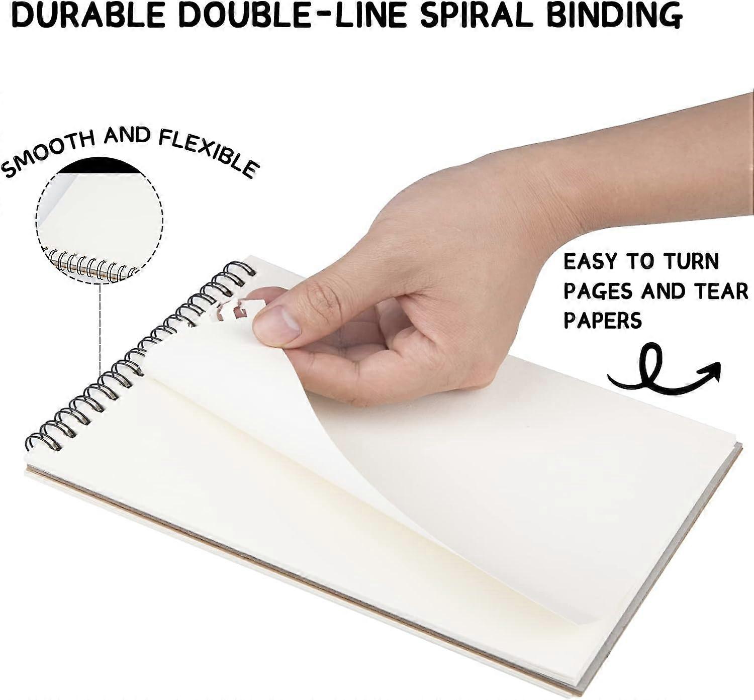 A5 Sketchbook Drawing Notebook 50 Sheets, Drawing Paper Spiral Bound ...