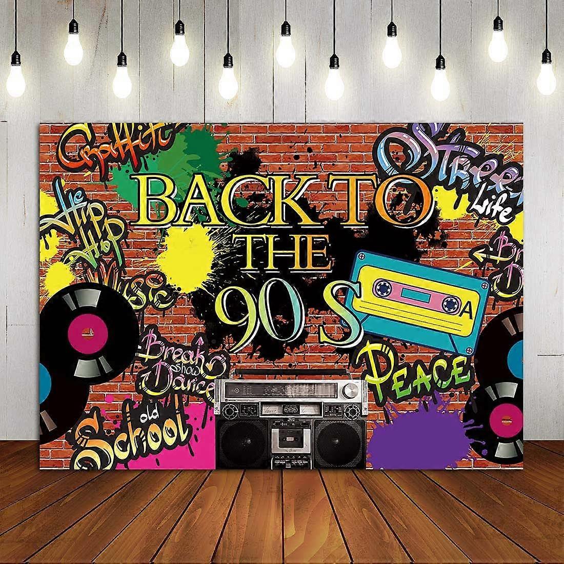 Back to The 90S Themed Party Backdrops Hip Hop Graffiti Retro Wall ...