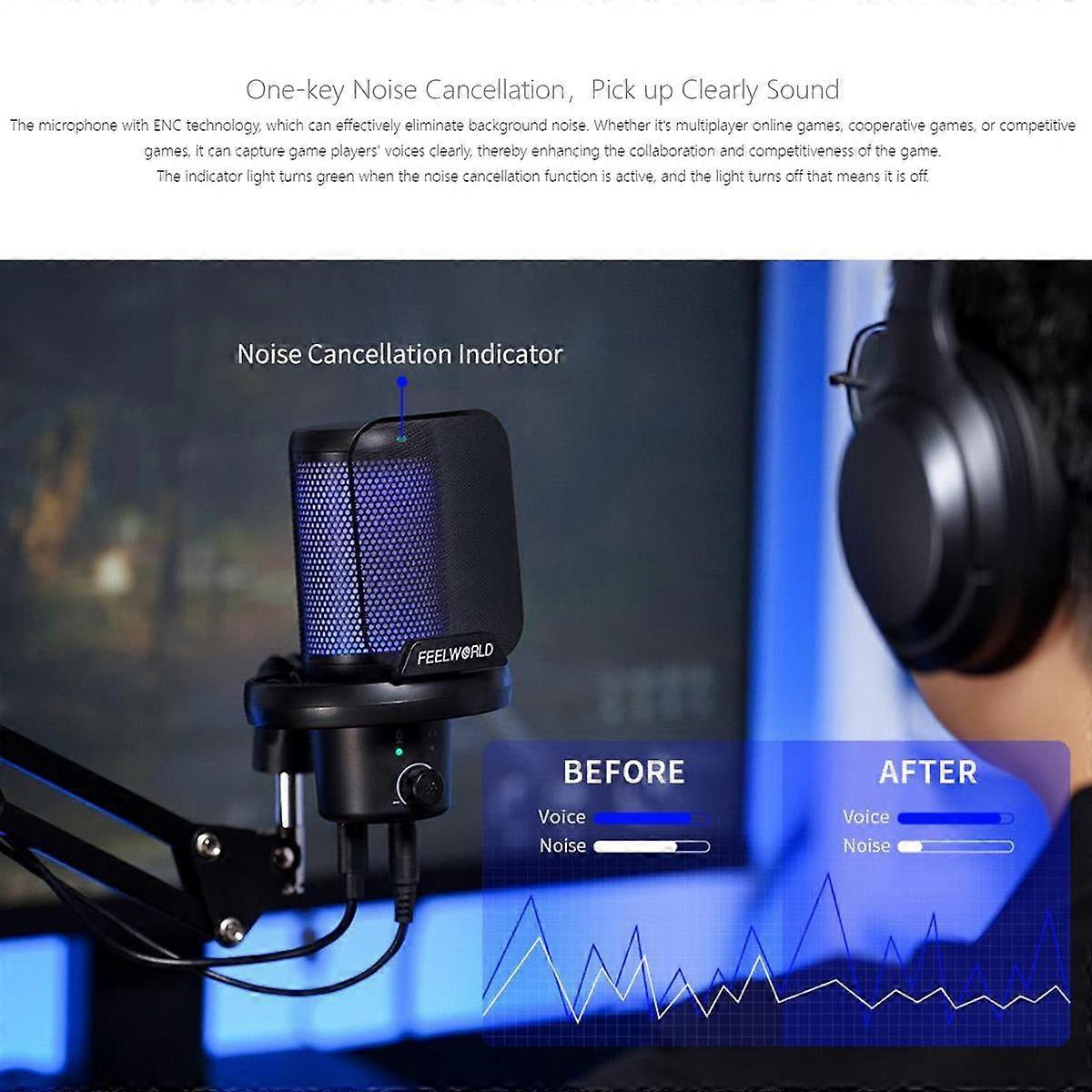 FEELWORLD VM1 USB Condenser Gaming Microphone | Fruugo UK