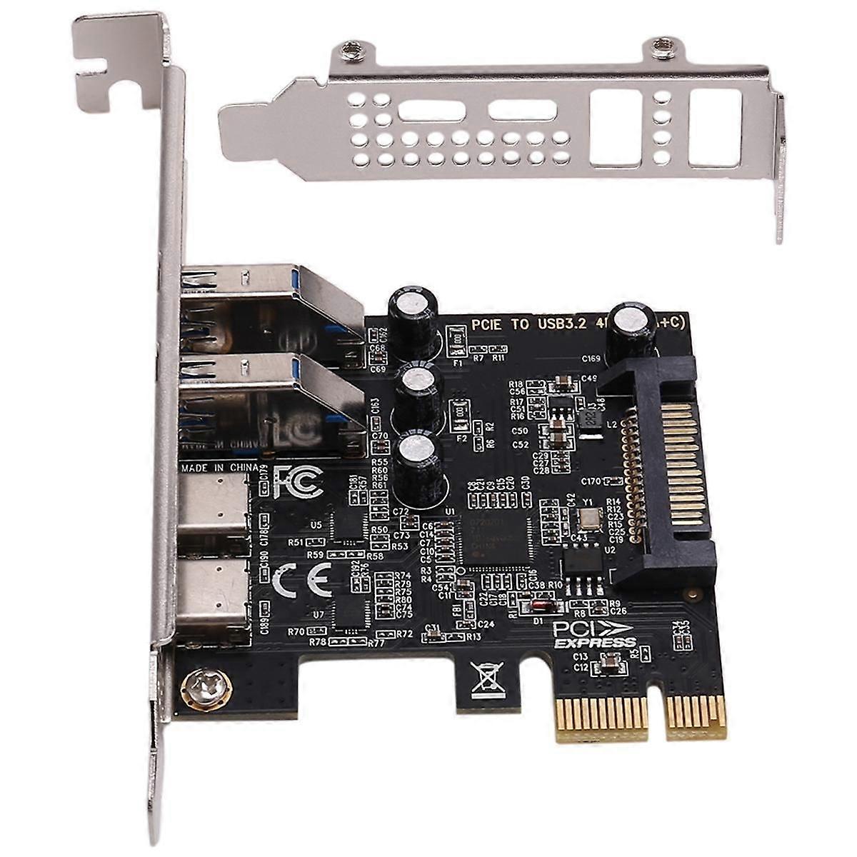 PCI Expansion Card 4-Ports (Type-C+A) USB 3.2 Expansion Card 5Gbps High ...