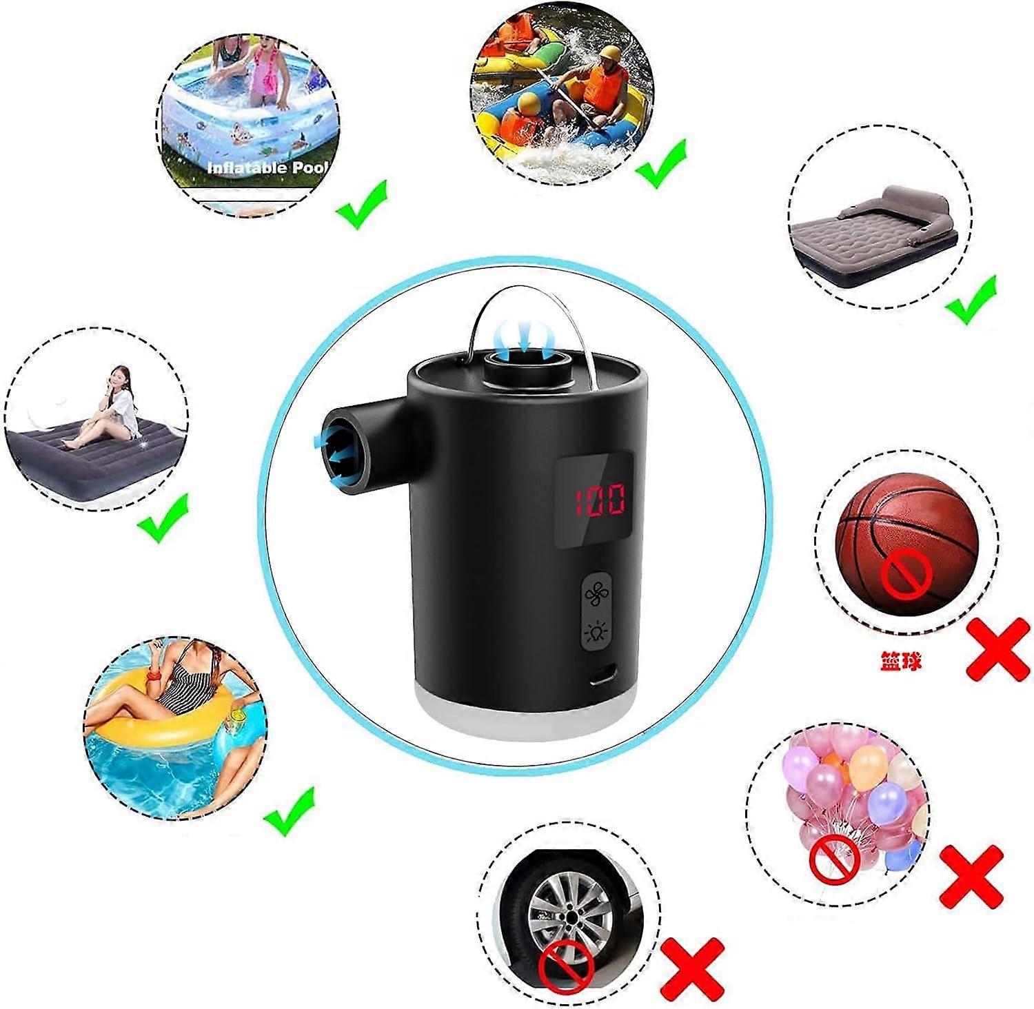 Electric Air Pump Rechargeable Compressor for Fast Inflation and ...