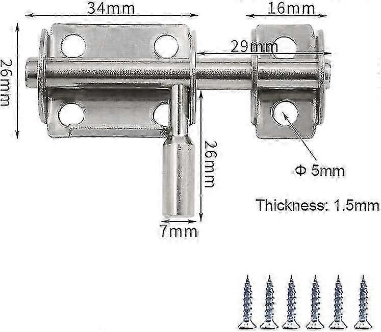 2 Pcs Mini Padlock Lock Door Latch Security Lock Exterior Gate Latch ...