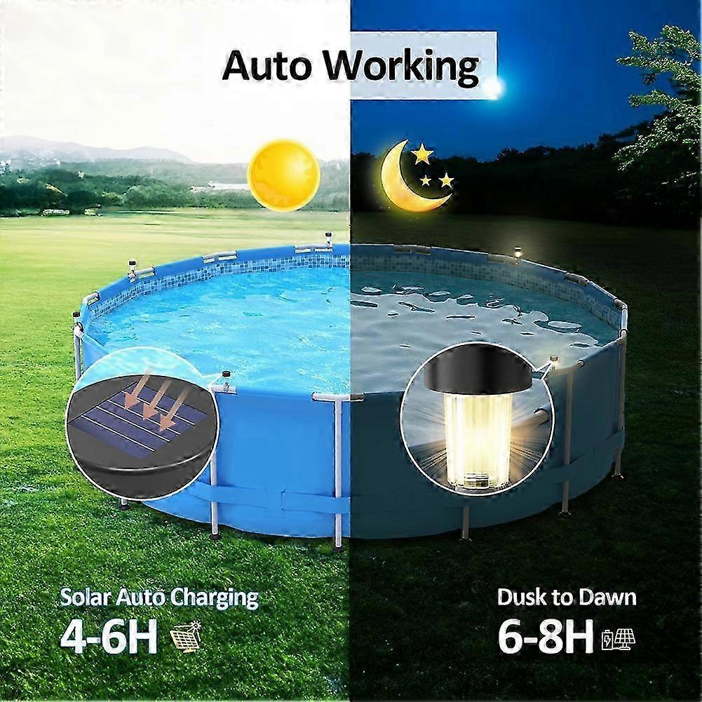 6 Pack Solar Pool Lights for Framed Above Ground Pools | Fruugo UK