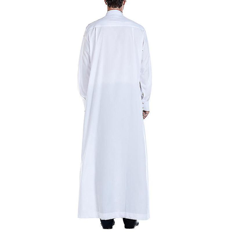 Men Muslim Islamic Long Robe Dishdasha Kaftan Dressing Evening Gown ...