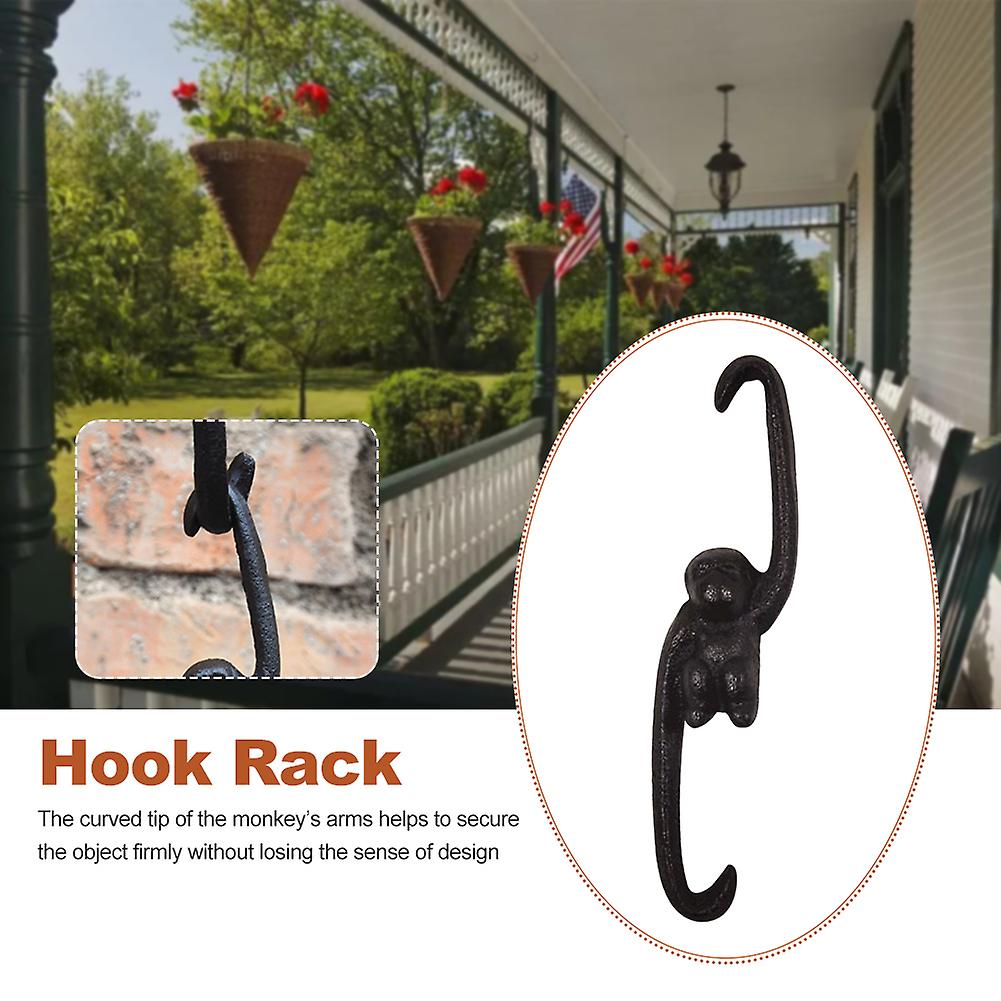 Garden Heavy Duty Pot For Plant Cast Iron Indoor Retro S Monkey Hooks ...