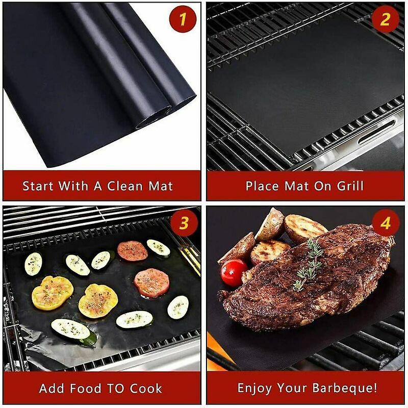 5pcs/lot 50 x 40cm Thumb Teflon Fiber Reusable Nonstick BBQ Roast Sheet ...