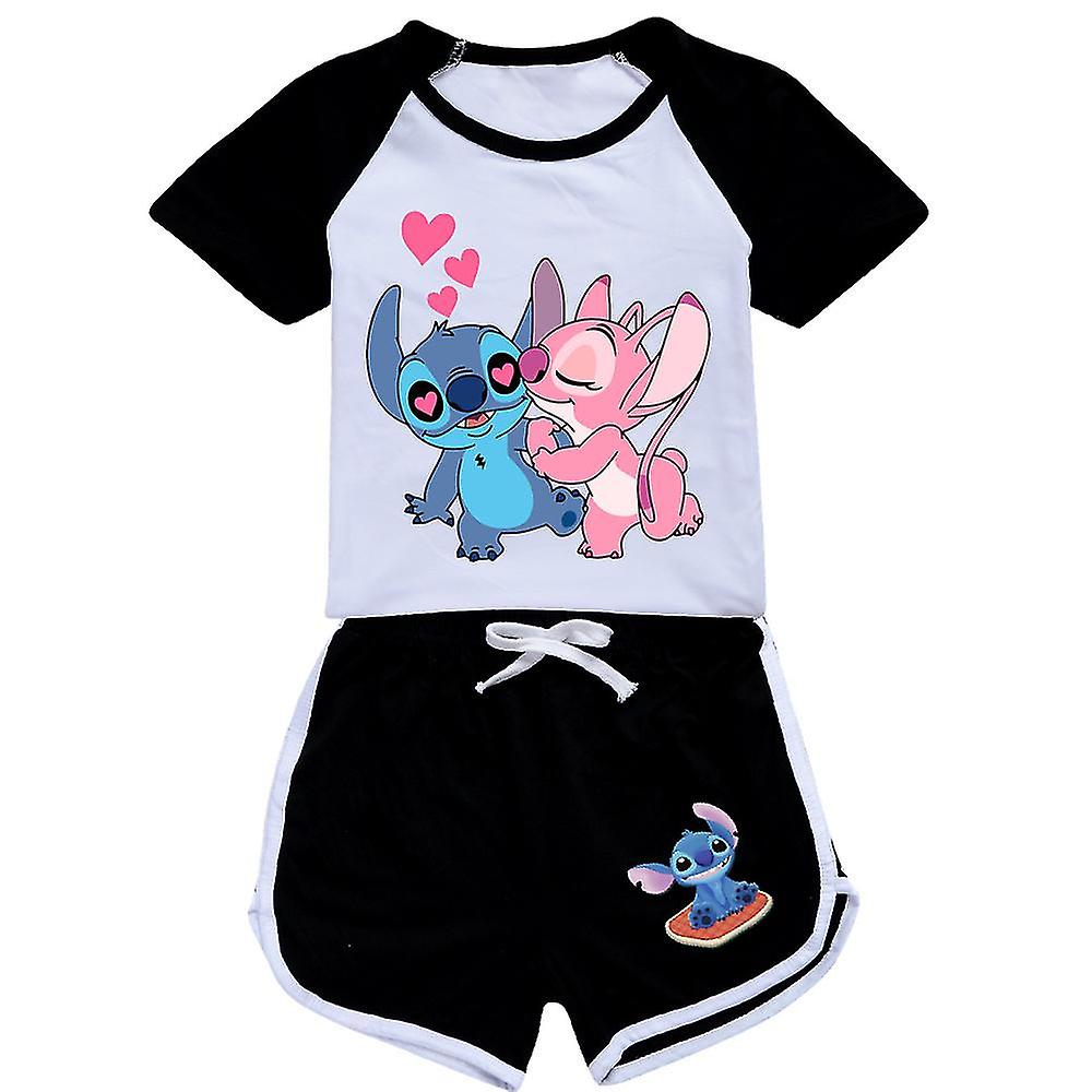 Lilo And Stitch Pajamas Set Summer Child Short Sleeve T Shirt Sleepwear ...